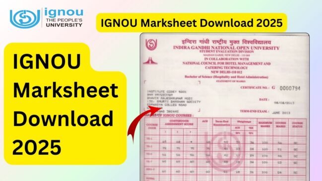 IGNOU Marksheet Download 2025 Released: Direct Link to Download Grade ...